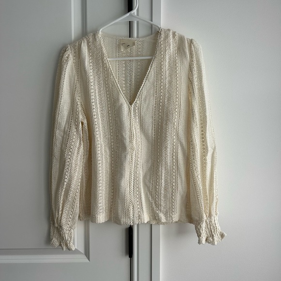 Easy Clothes | Tops | Easy Clothes Ecru Crochet Arlene Blouse | Poshmark